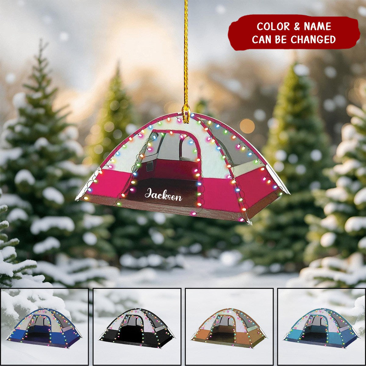 Personalized Custom Name Camping Tent Christmas Ornament-Camping Lover ...