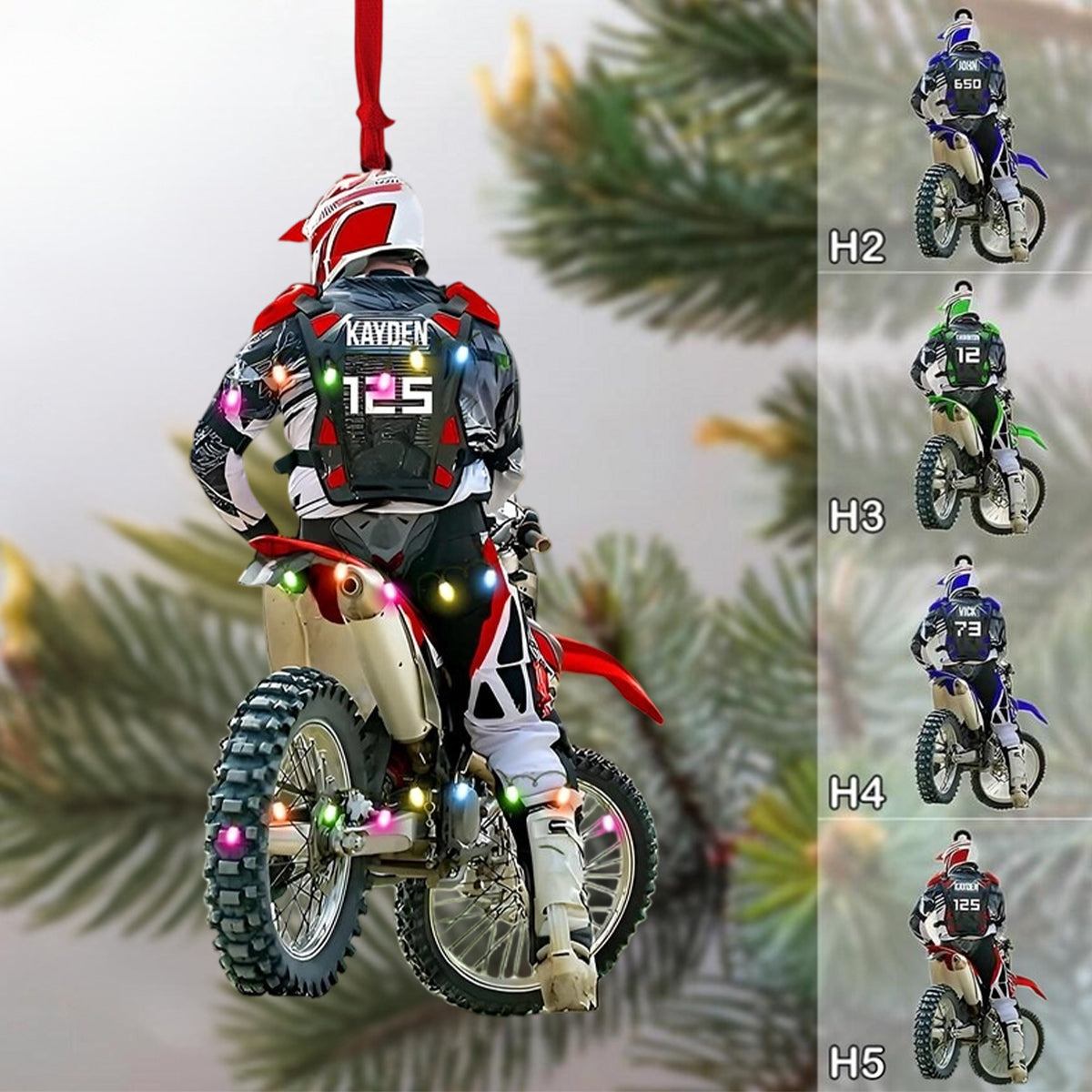 Personalized Motocross Dirt Bike Christmas Ornament - Gift for Motocro - qianwill