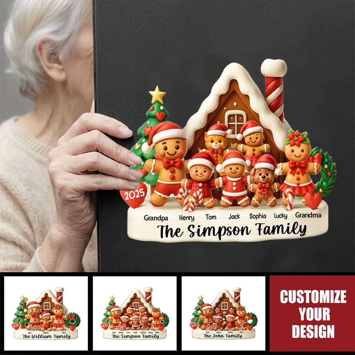 Gingerbread House Family - Personalized Decal - qianwill