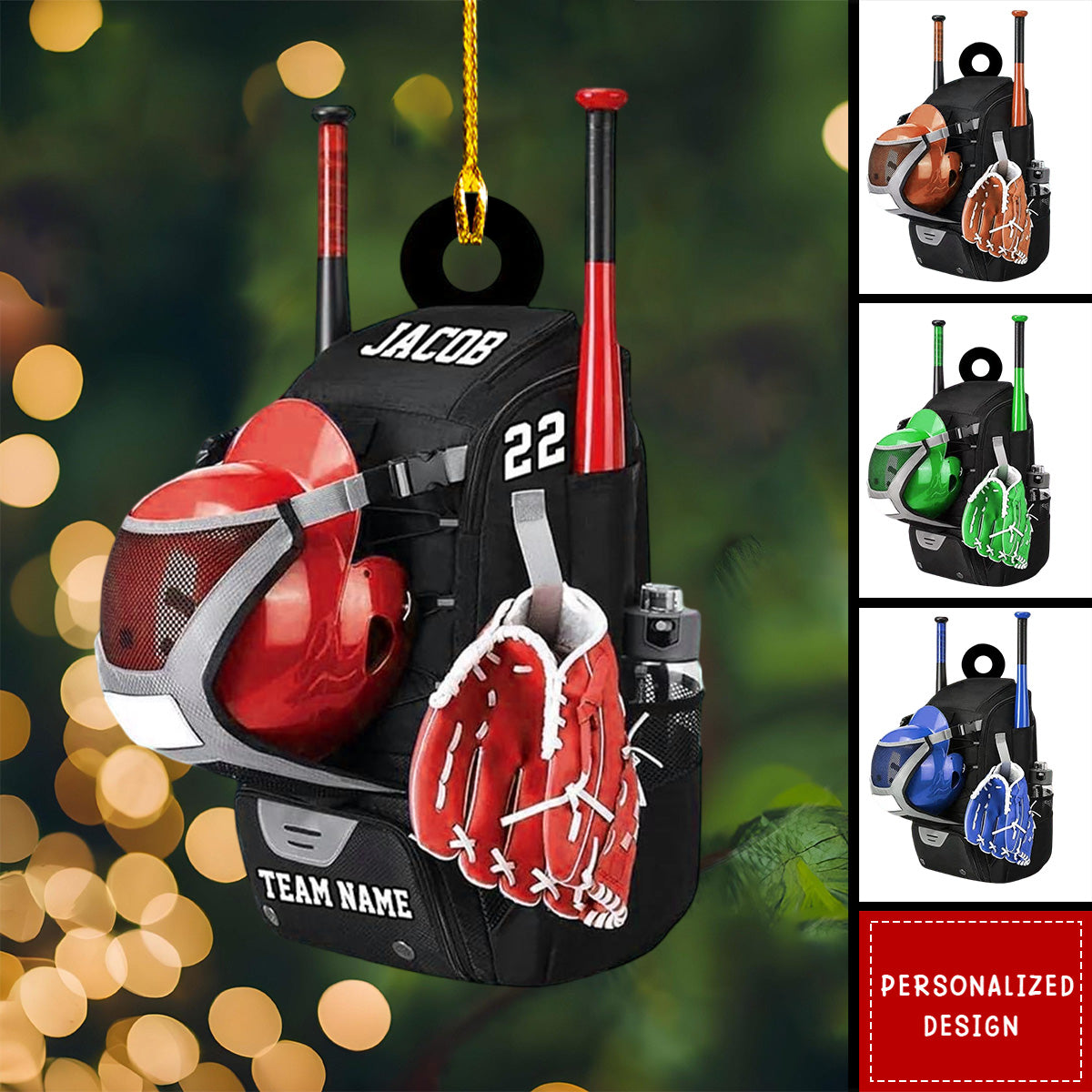 Personalized Baseball Bag Christmas Ornament, Gift For Baseball Lovers ...