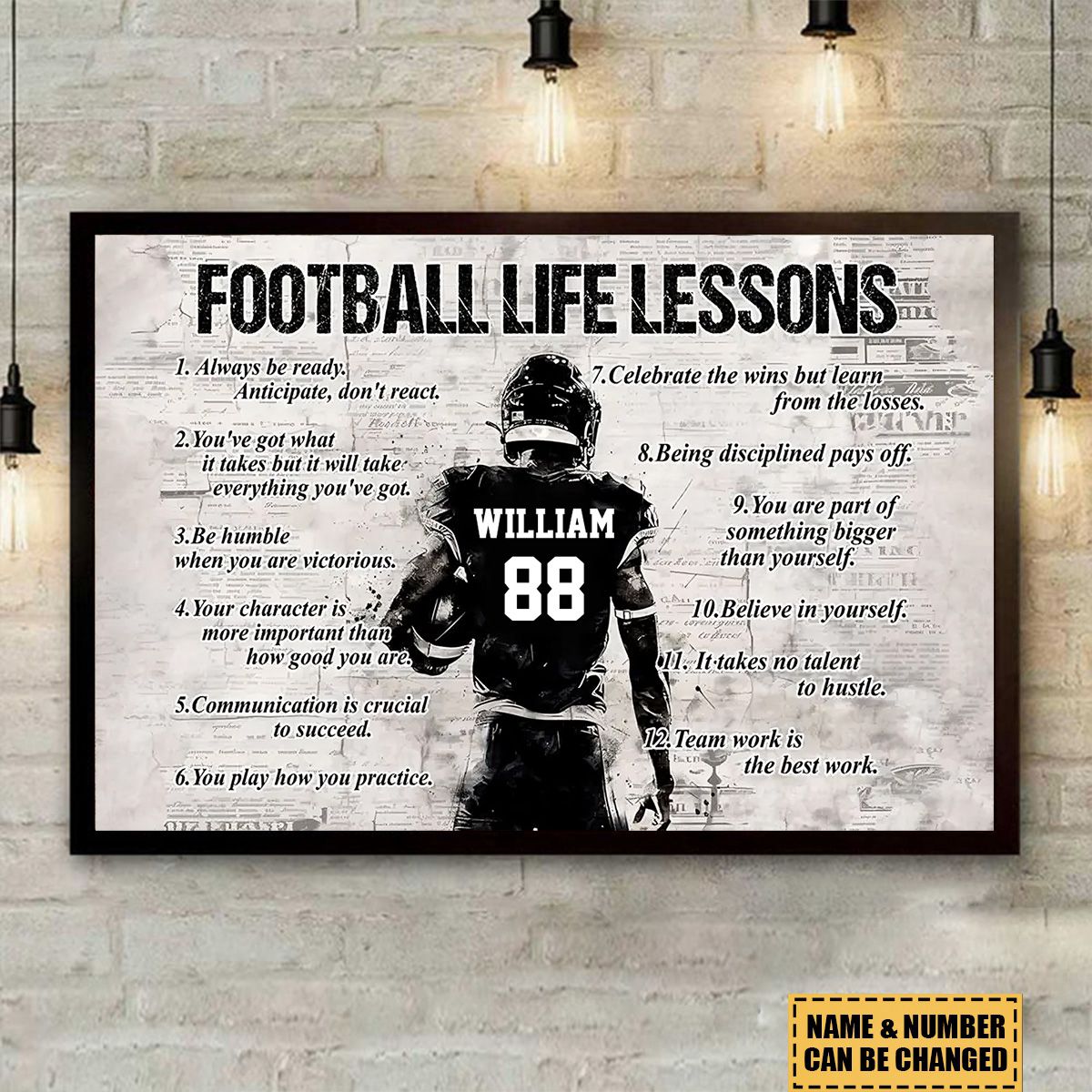 Personalized Football Life Lessons Poster, Gift For American Football ...